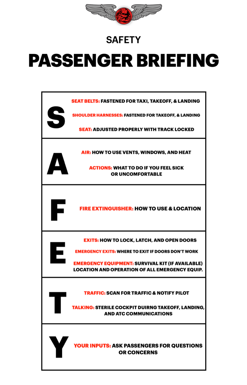 Passenger Safety Briefing – FREEPILOTTRAINING.NET